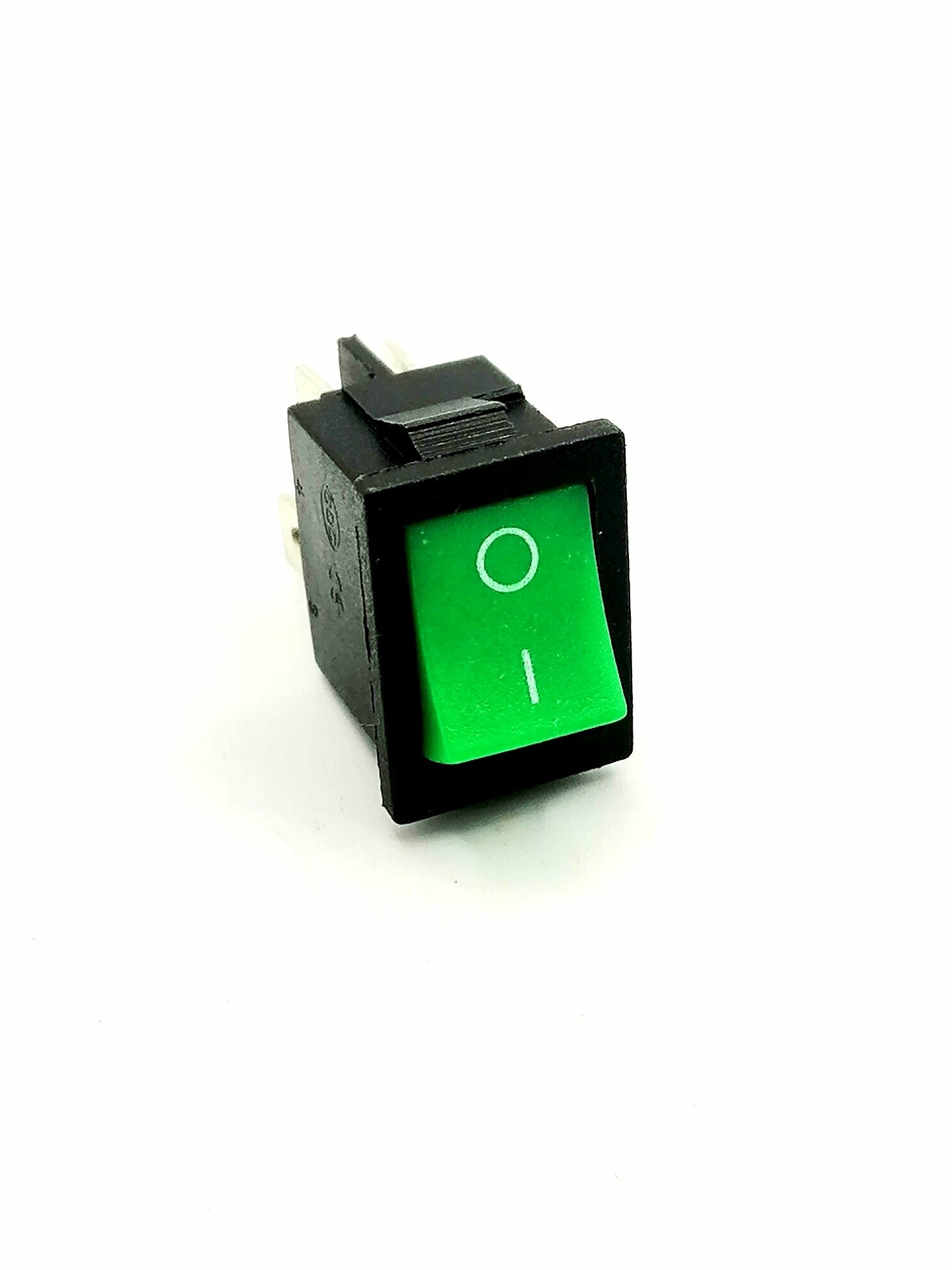 Выключатель KCD1-106/3P on-off 14*20мм зеленый 220V без подсветки
