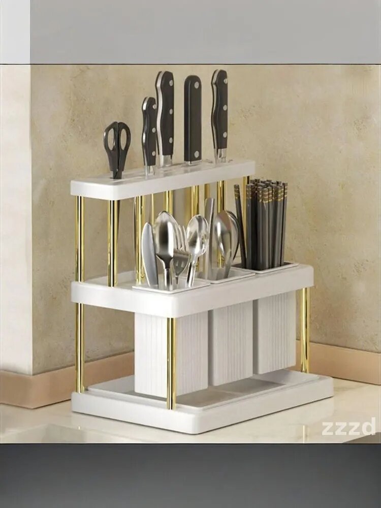 Сушилка для посуды двухъярусная, 23 см х 16 см х 25 см, белая, 1 шт