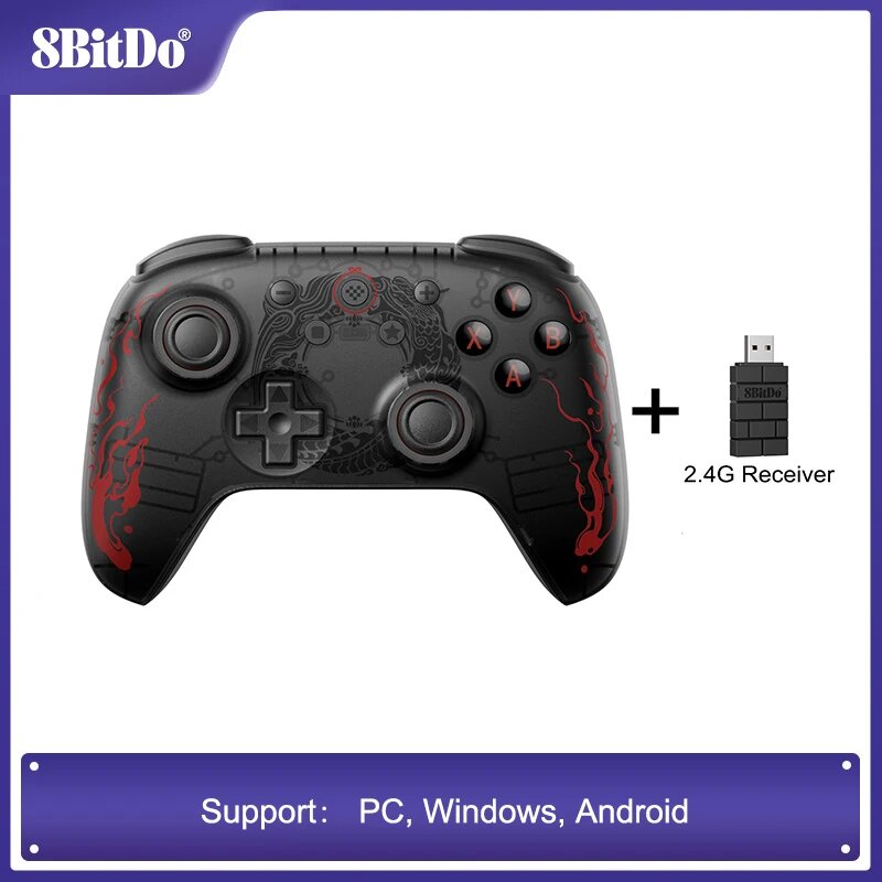 Беспроводной игровой контроллер 8BitDo Ultimate 2C Black Myth Wukong с триггерами с эффектом Холла и джойстиками для ПК, Windows 10, 11, Android