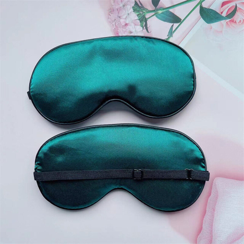 Детская маска для глаз, имитация шелка, с регулируемым вырезом, красная и зеленая