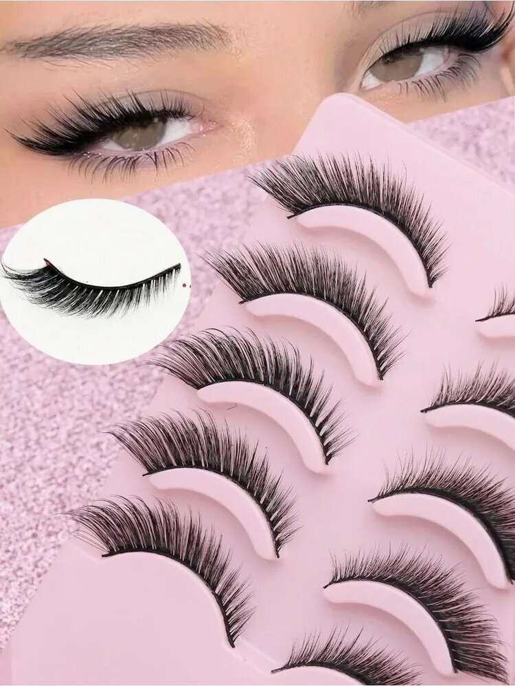 Накладные ресницы лисий эффект с клеем