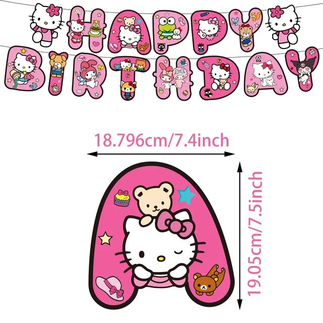 Украшения для дня рождения в стиле Hello Kitty, браслеты «Пат-а-бу», марки, наклейки, подарочные пакеты, торты, небольшие подарки, товары для вечеринок.