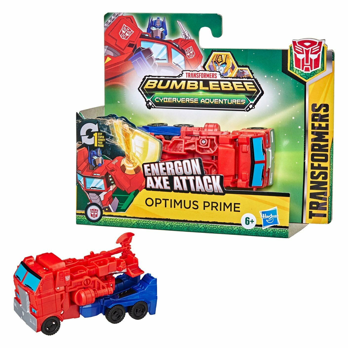Фигурка Hasbro Transformers Bumblebee Cyberverse Adventures Energon Axe Attack Трансформеры Оптимус Прайм E3645