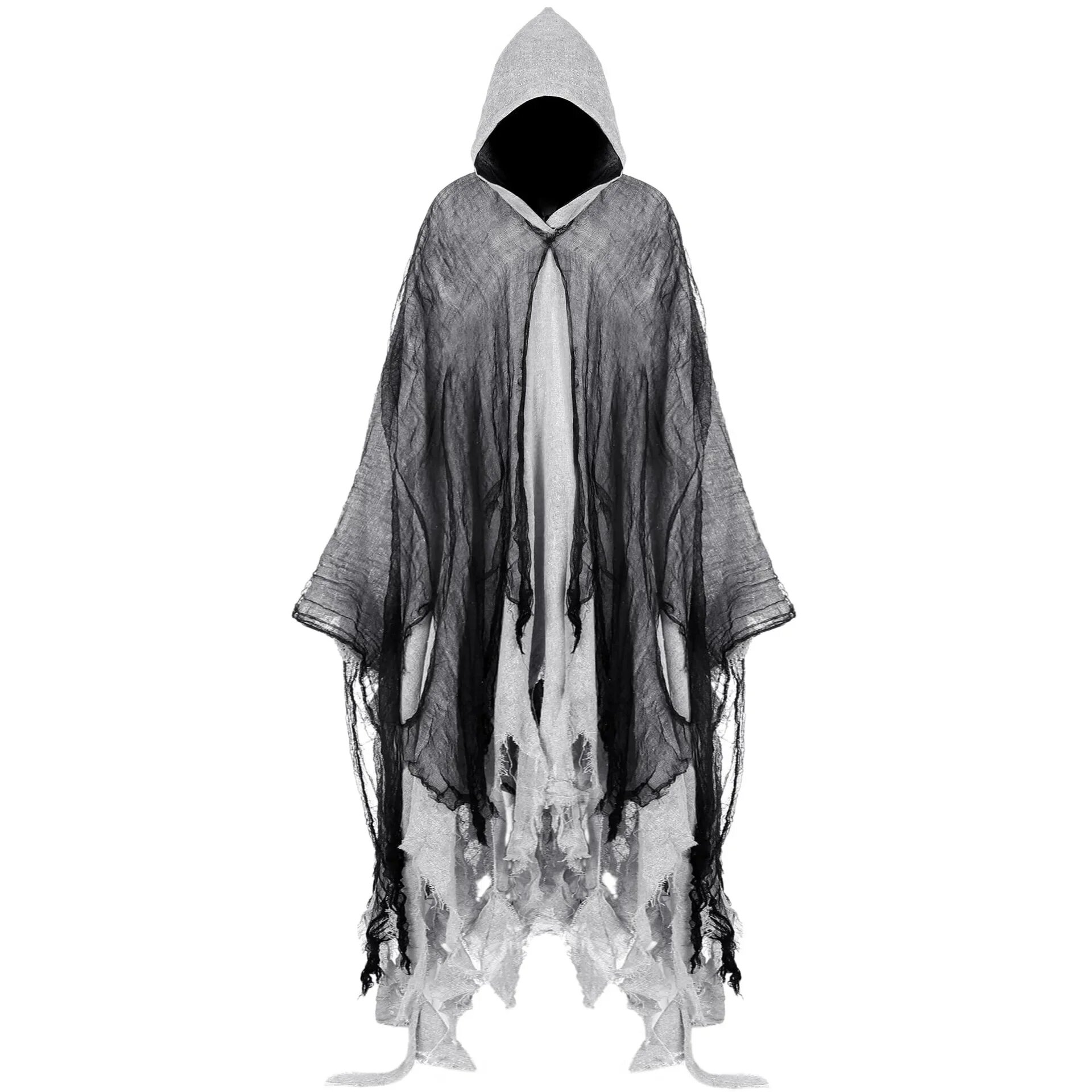 Ghost Dementors Косплей Костюм Унисекс Готический Ужас Зомби Вампиры Накидки С Капюшоном День Мертвых Вечеринка Реквизит Плащи