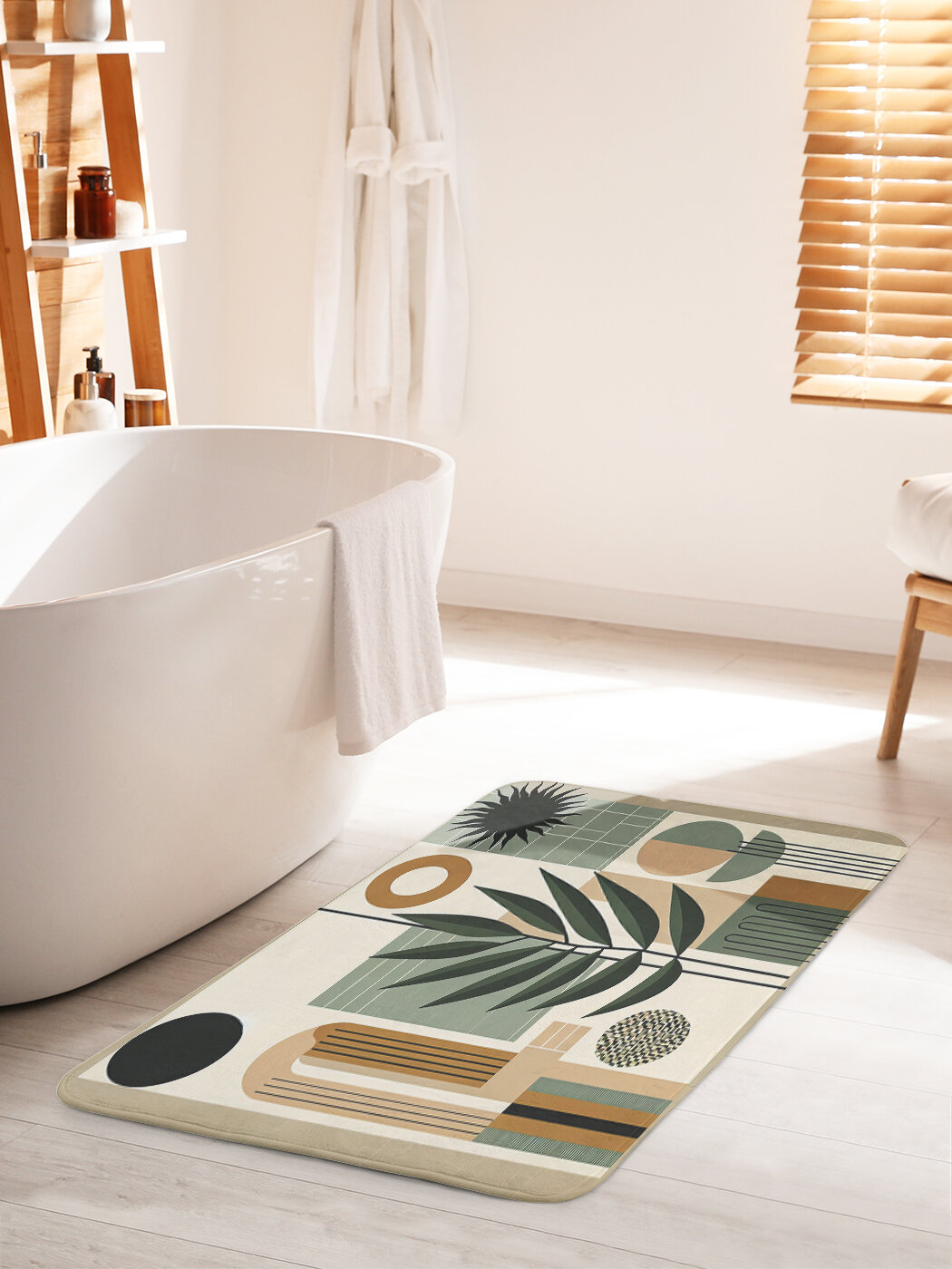 Коврик для ванной комнаты и туалета противоскользящий "Абстрактная ветвь" 60х100 см, JoyArty