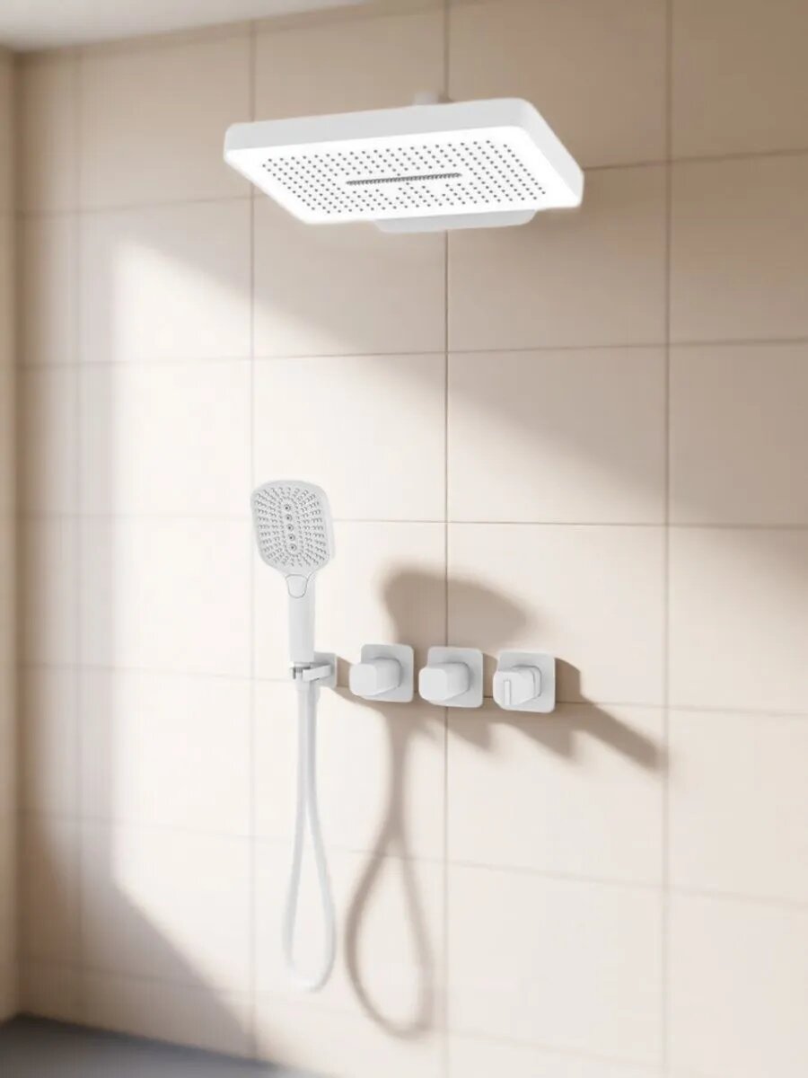 Встроенная душевая система с тремя функциями из латуни от бренда Ganzer GZ12168-F белый