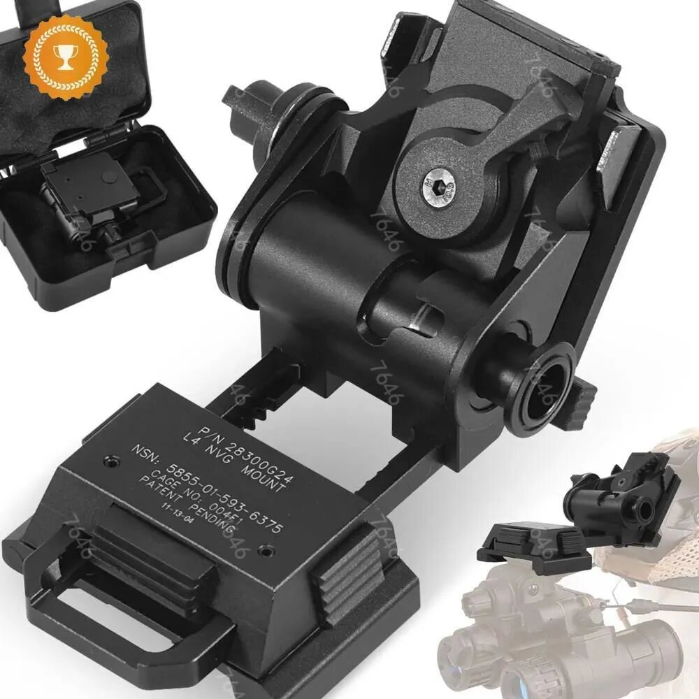 Кронштейн для страйкбольного шлема L4 NVG MOUNT, черный, металлический для крепления приборов ночного видения