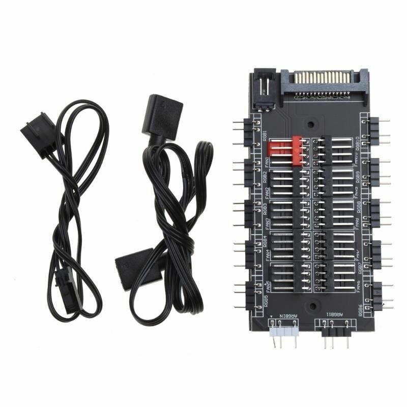 Разветвитель ARGB PWM 12V/4pin и 5V/3pin, 10 портов