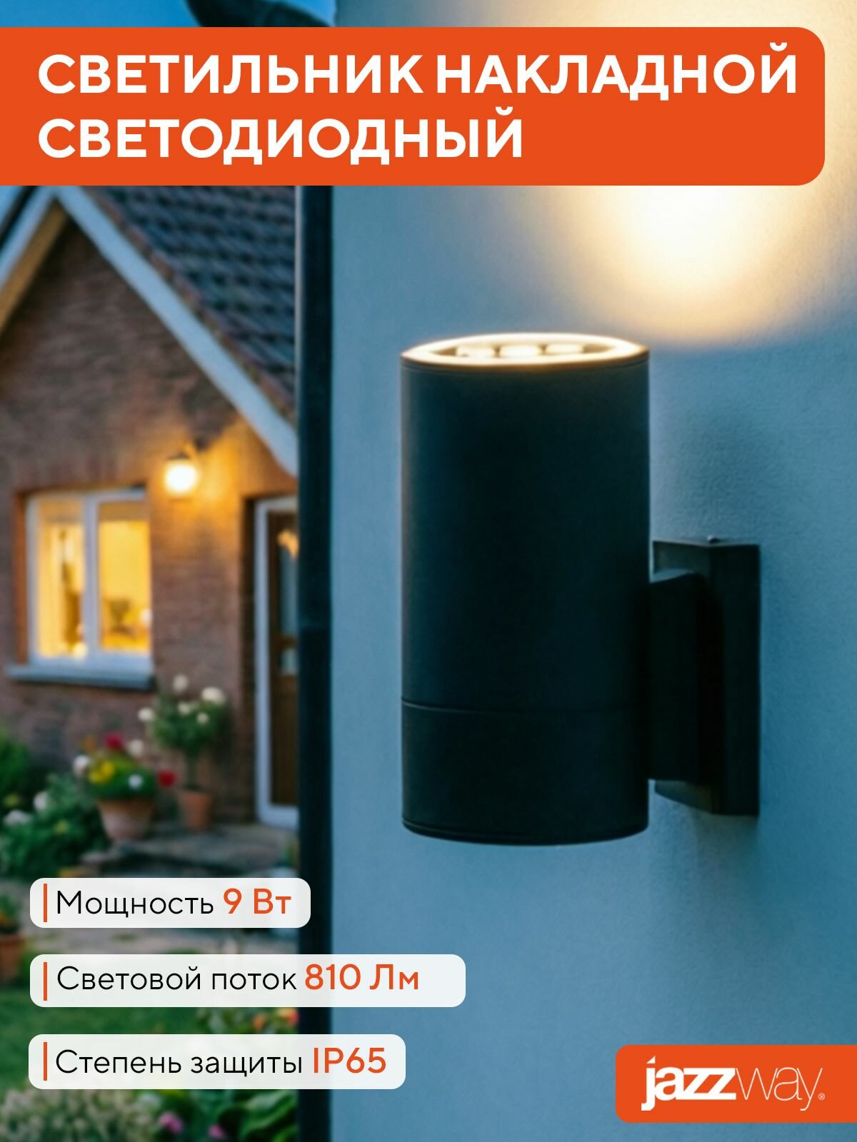 Светильник уличный настенный Jazzway PWL-200110/30D 1x9w 3000K