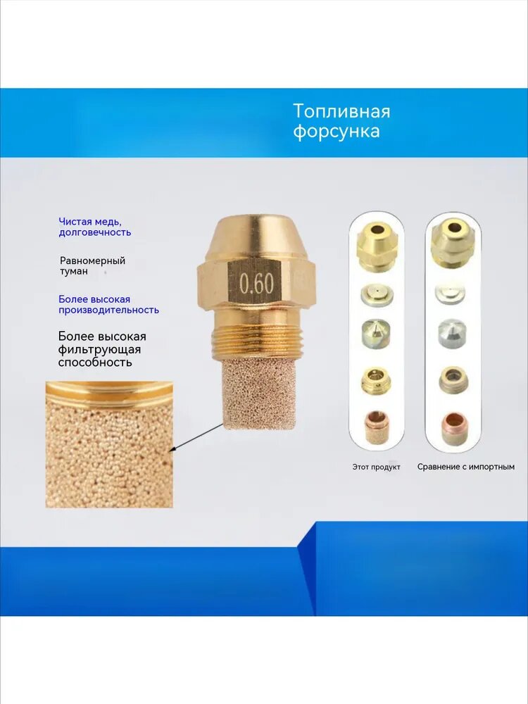 Форсунка для дизельного топлива и метанола 60 градусов распылитель для горелки котла