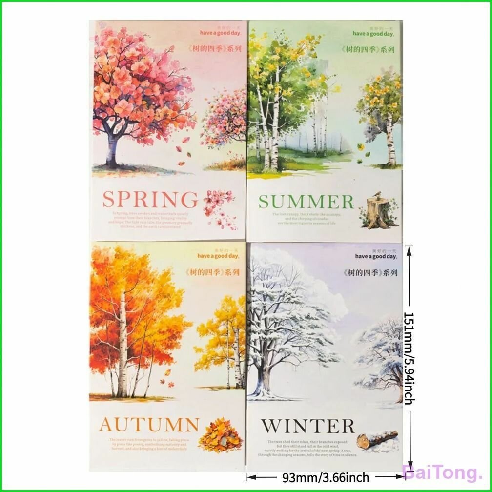 Набор стикеров "Mr. Paper", 50 шт, японский стиль, с деревьями, PET, для декора