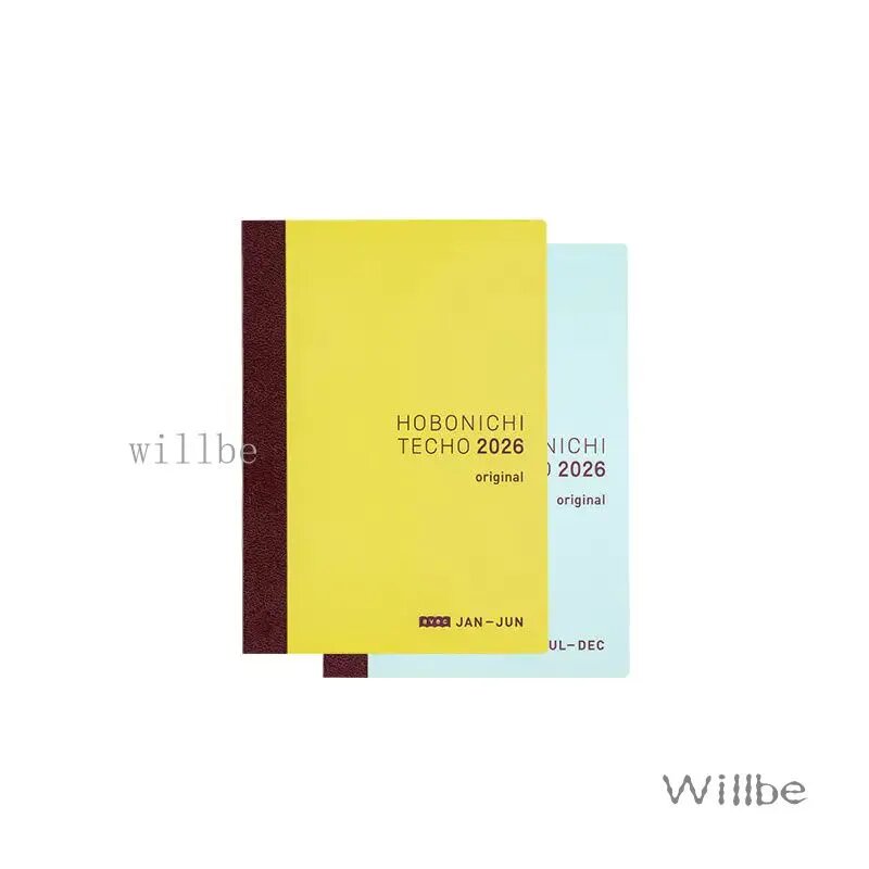 Еженедельник Hobonichi Techo 2026 A6 в клетку с твердой обложкой из текстиля для мужчин