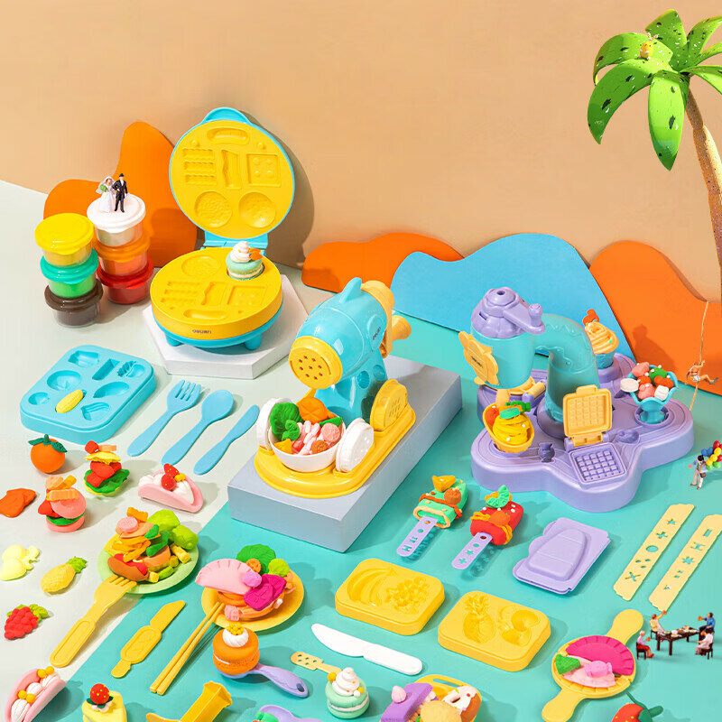 DIY машина для лепки лапши и пластилина для детей 3-6 лет Цвет：6-цветная машина для лапши в кухонном стиле