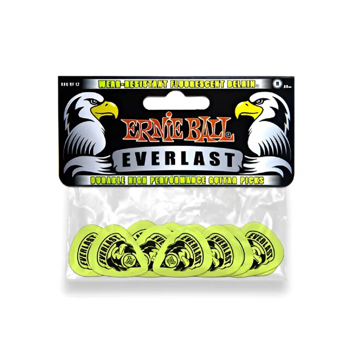 Ernie Ball 9191 медиатор. Толстый/0,88мм/Зеленый цвет/Светится в темноте/12 шт. в уп./цена за упак.