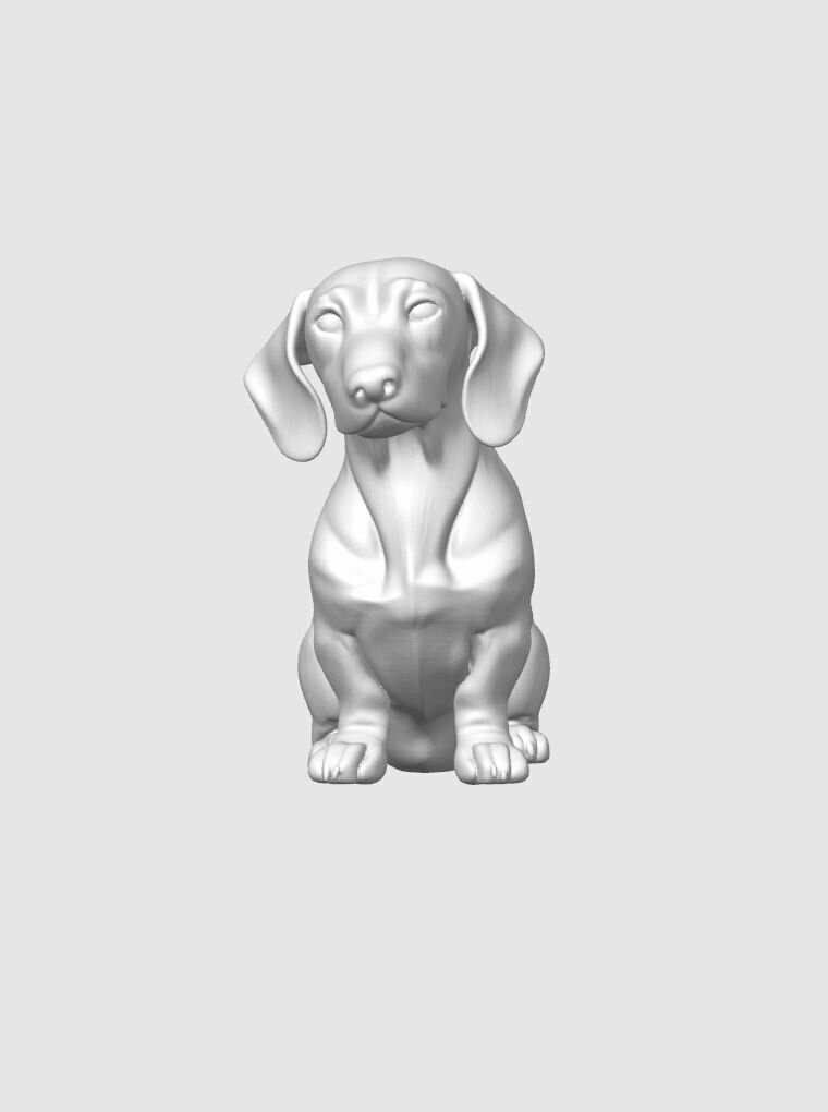 Эксклюзив! Ростовая статуэтка собаки - Такса (10 см, белый матовый) - Верный друг, подарок, талисман