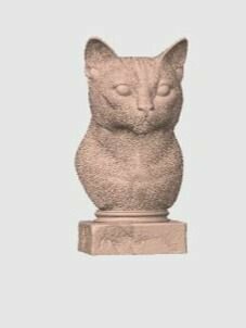 Эксклюзив! Бюст Русской Голубой Кошки (10см, бежевый матовый) - Милый друг, подарок, талисман