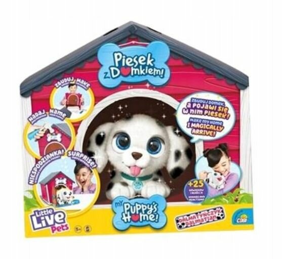 Интерактивный щенок с домиком Little Live Pets 26617, игрушка питомец, реагирует на прикосновения, подарок ребёнку