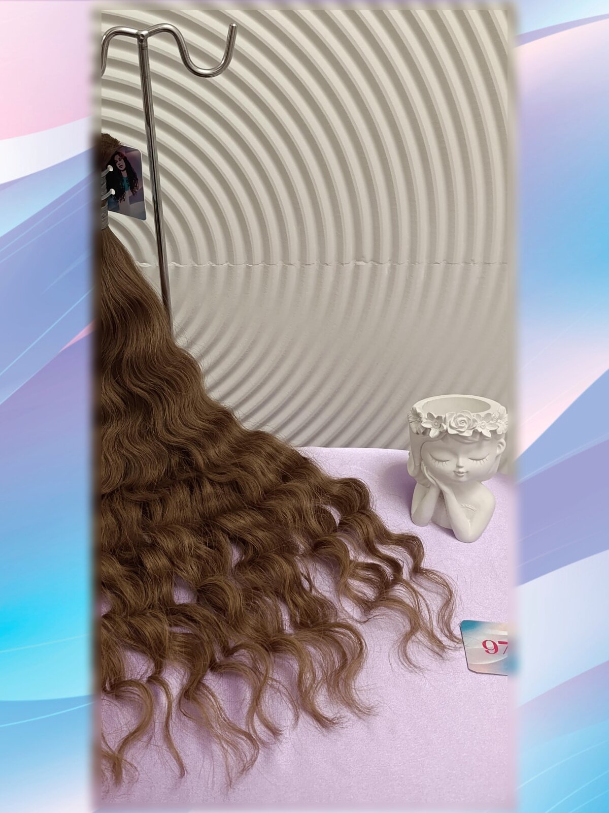 Волосы для наращивания CurlLink, натуральные, волнистые, кудрявые, 55 см