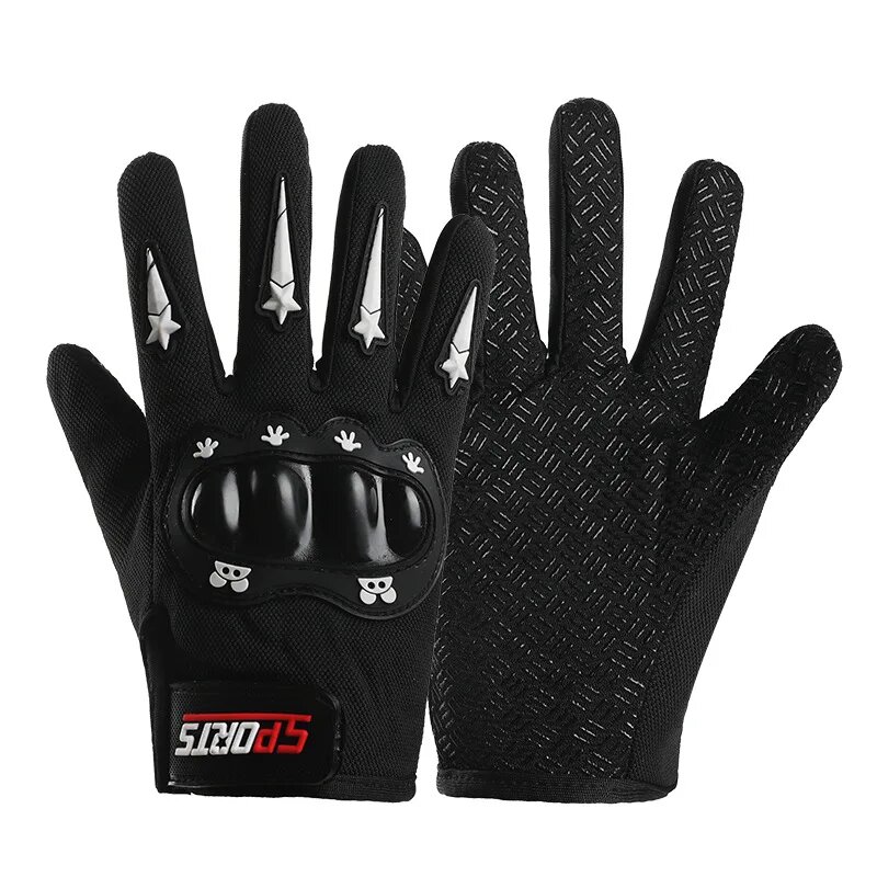 Детские защитные перчатки для велосипеда Черный, Full Black