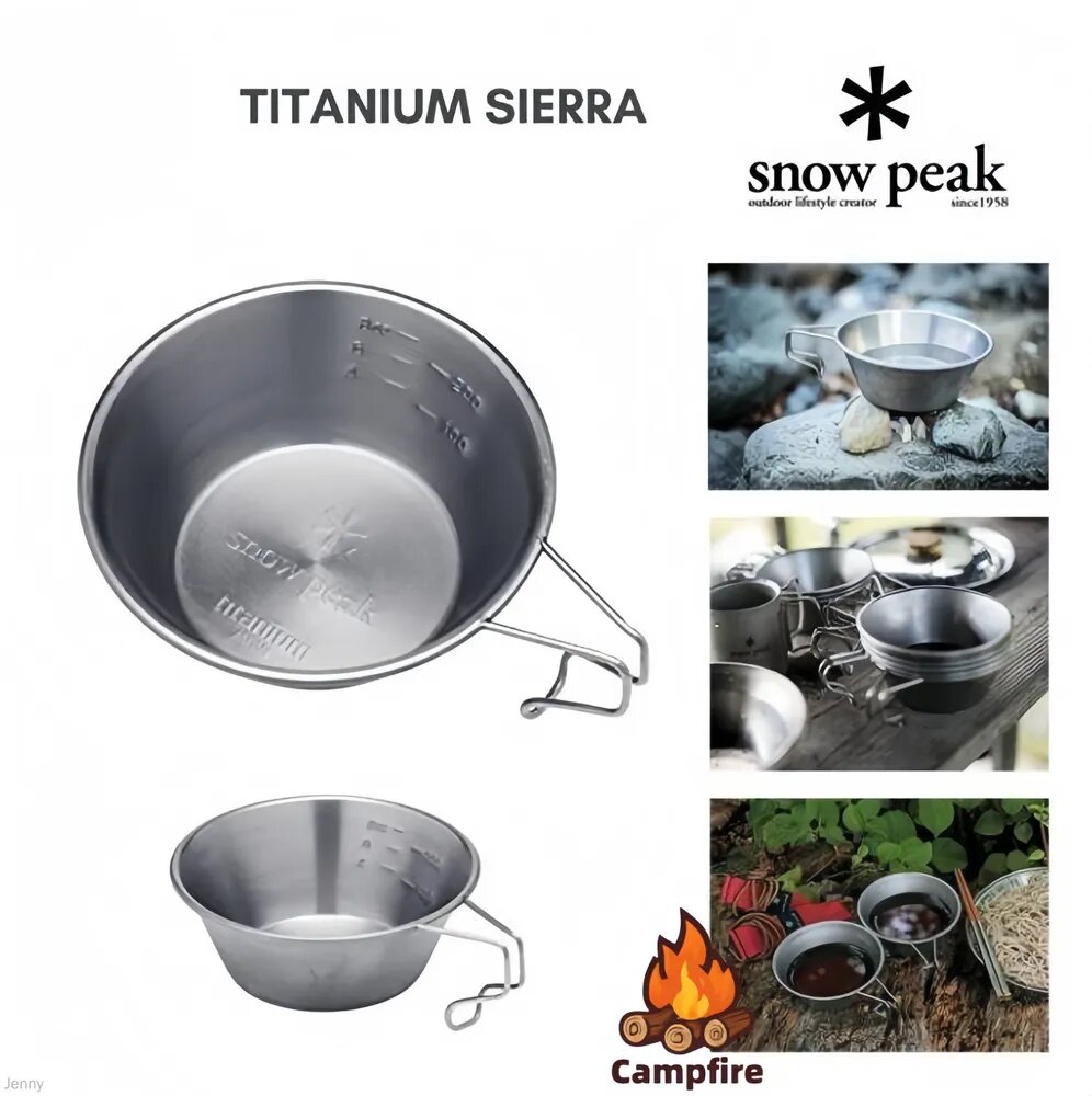 Snow Peak E-104 Миска походная титановая для кемпинга, 310 мл, серого цвета — фото 1