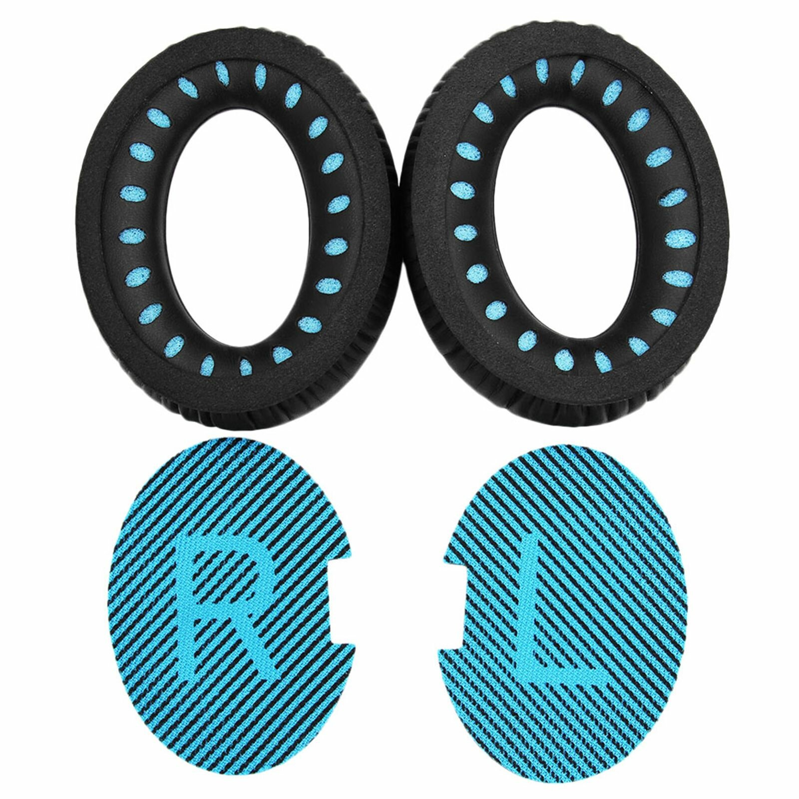 Черно-синие амбушюры из протеиновой губки для Bose QC15, QC25, QC35 (одна пара)