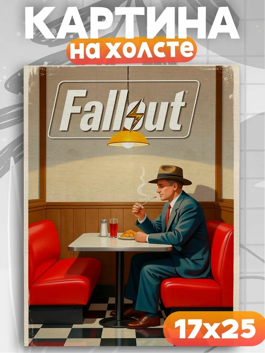 Картина на стену Fallout, на подрамнике, 1шт, 25х17 размер.