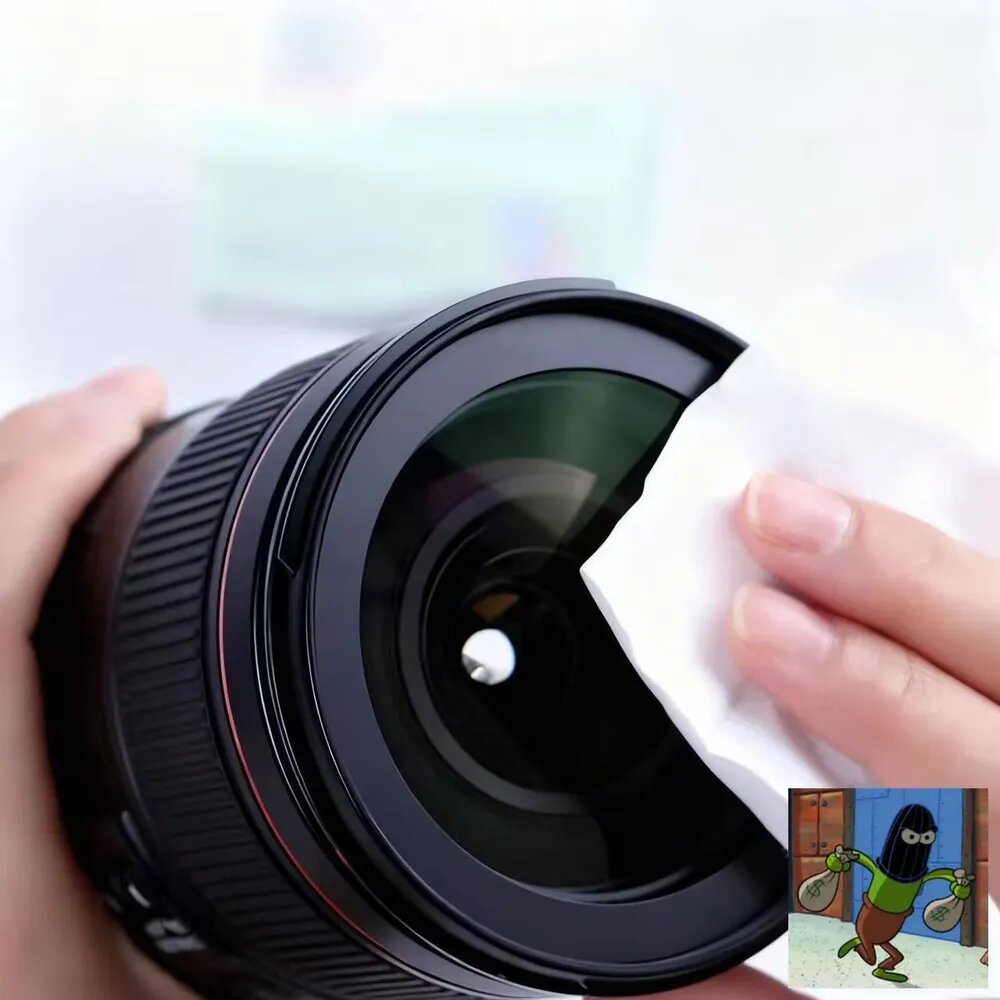 Влажные салфетки для очистки 50 шт, антифог для очков, линз, экранов телефонов и камер. Индивидуальная упаковка, портативные салфетки 12x12 см.