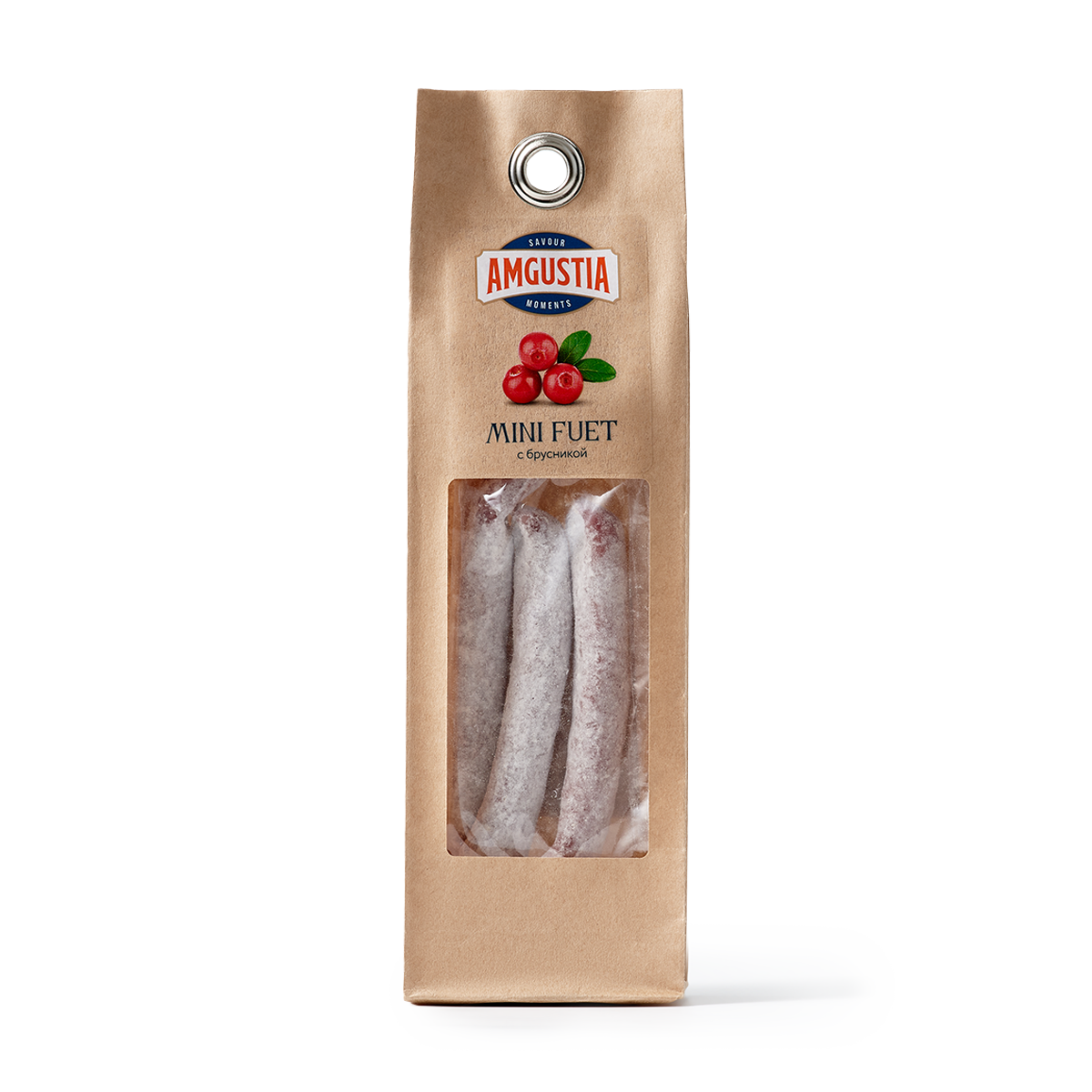 Колбаса "Amgustia" Mini Fuet, с брусникой, сыровяленая, 60 г