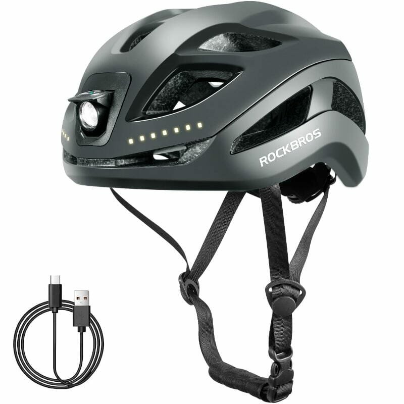 DECATHLON шлем защитный Rockbros ZK-077, тёмно-серый, универсальный