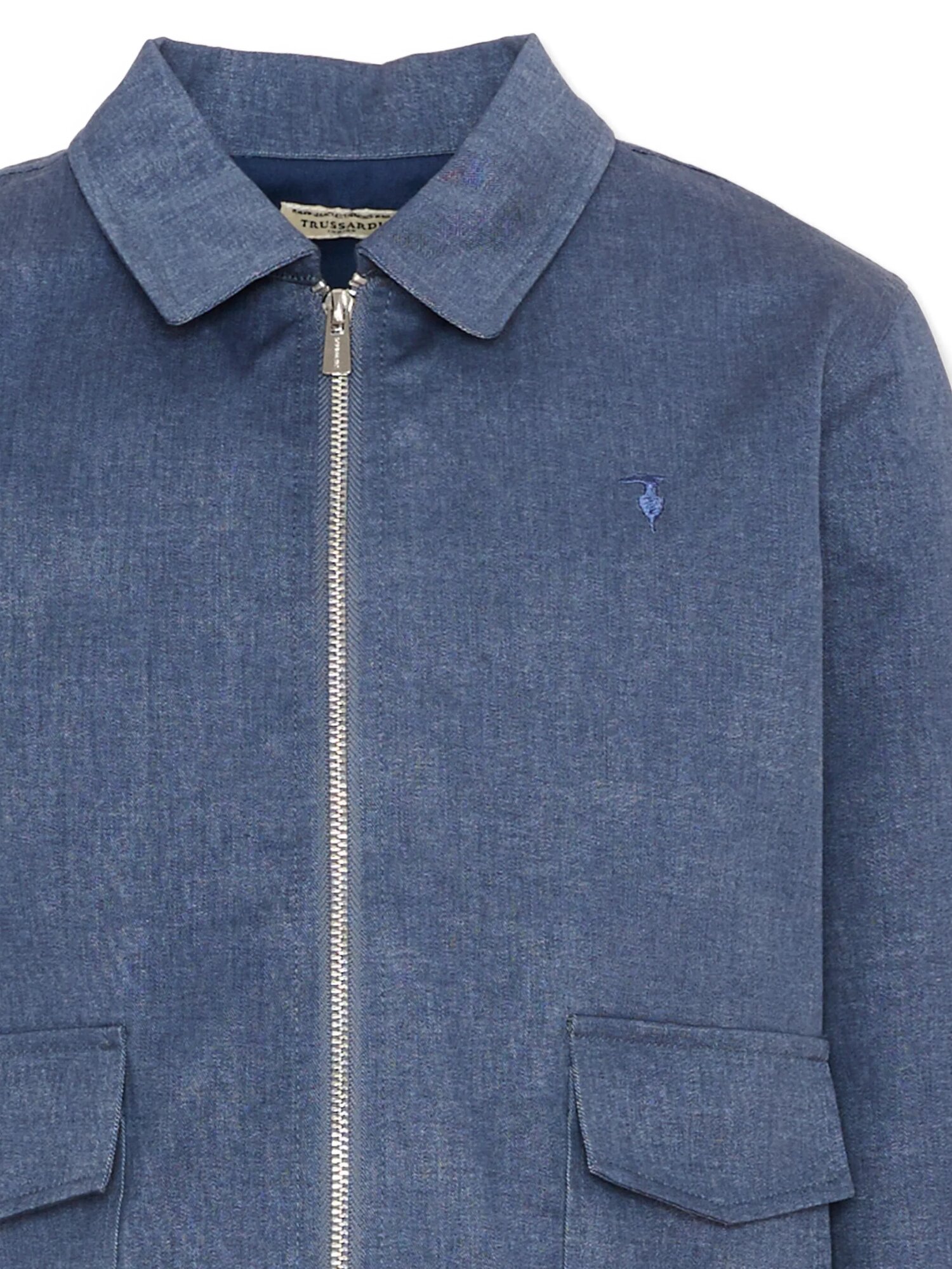 Куртка TRUSSARDI Junior Zip-up denim jacket, размер 4 года, Синий принт — фото 1