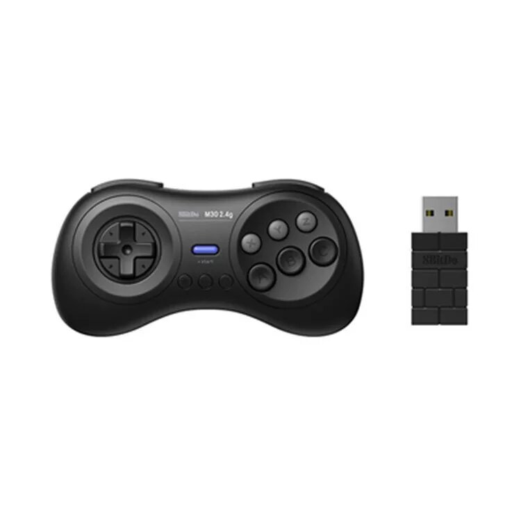 8Bitdo M30 MDmini 2.4G беспроводная геймпад для Sega Genesis и Mega Drive, черный, включает 2.4G приемник