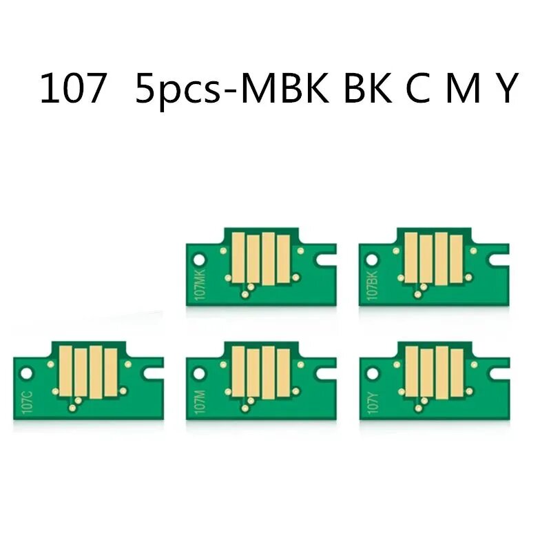 Картридж Canon PFI 107 чипов, Canon IPF670 680 685 770 780 785 принтера, совместимый, Черный матовый (matte black), Набор CMYK, 5 шт