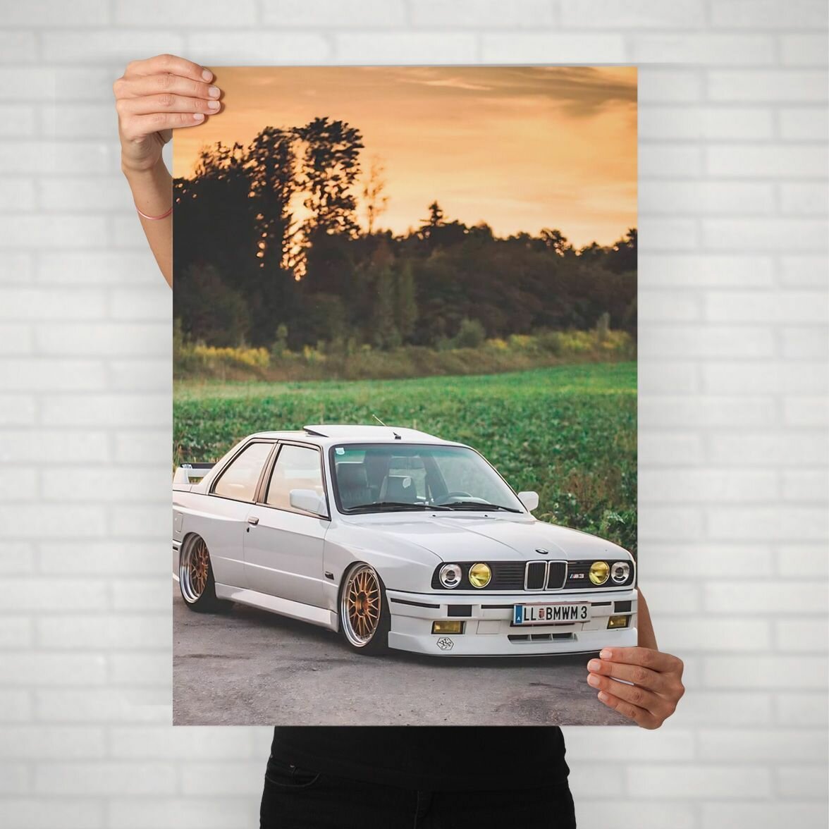 Плакат на стену для интерьера Культовые машины (BMW E30 M3 10) - Постер по легендарным и классическим ретро автомобилям формата А2 (42x60 см)
