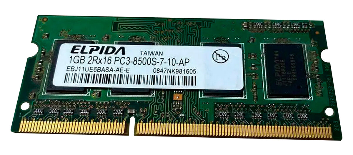 Оперативная память Elpida EBJ11UE6BASA-AE-E DDRIII 1024Mb