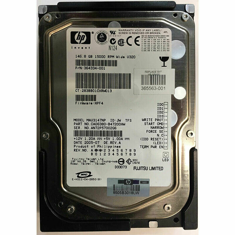 Жесткий диск HP 364334-001 146,8Gb U320SCSI 3.5" HDD