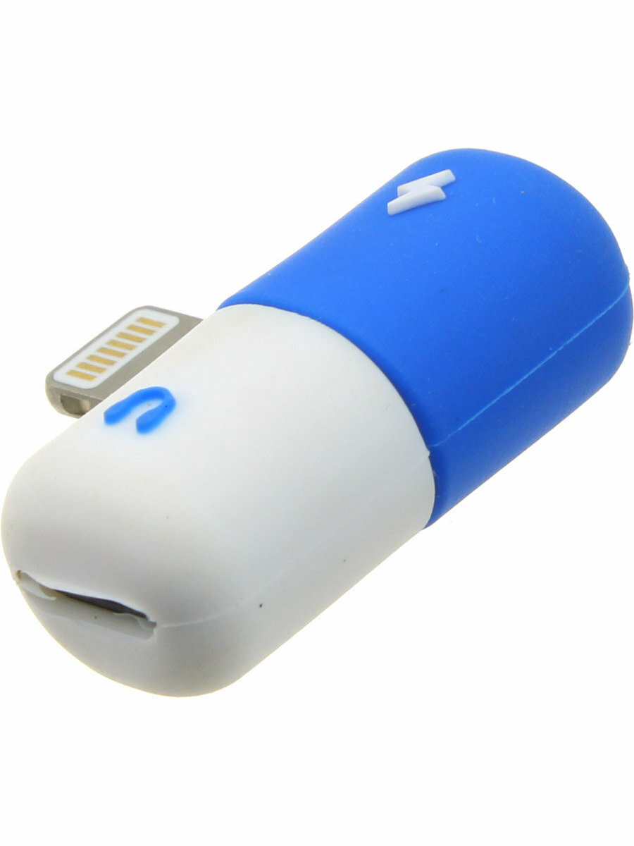 Разветвитель, на наушники и на зарядку, для iPhone, Lightning, Mini Jack 3,5 мм, черный