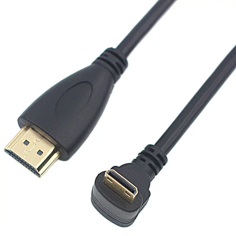 Кабель Mini HDMI-HDMI с угловым разъемом 4K для подключения планшета, компьютера, камеры к телевизору или монитору