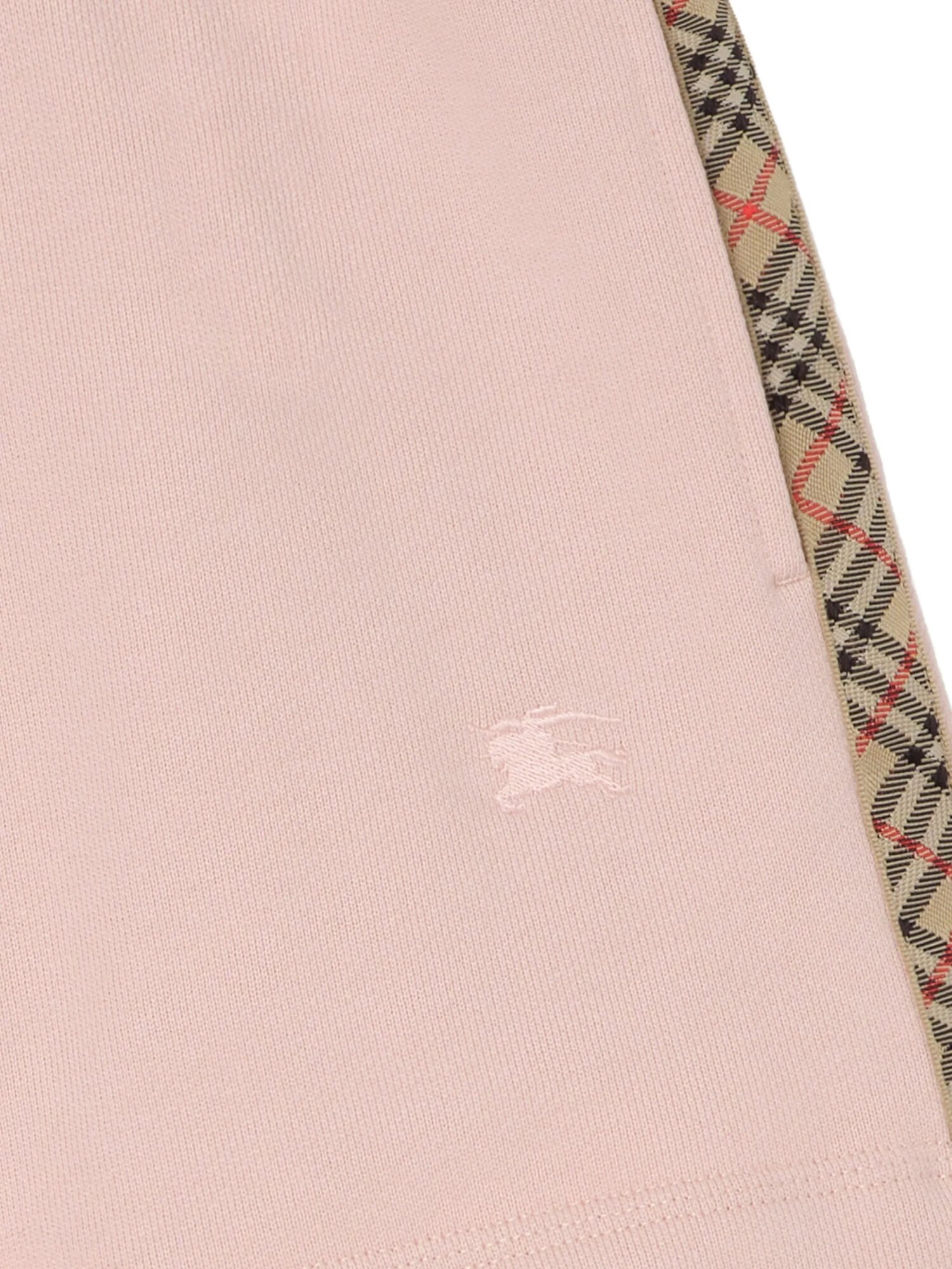 Шорты BURBERRY Check-trim cotton shorts, размер L, pink — фото 1