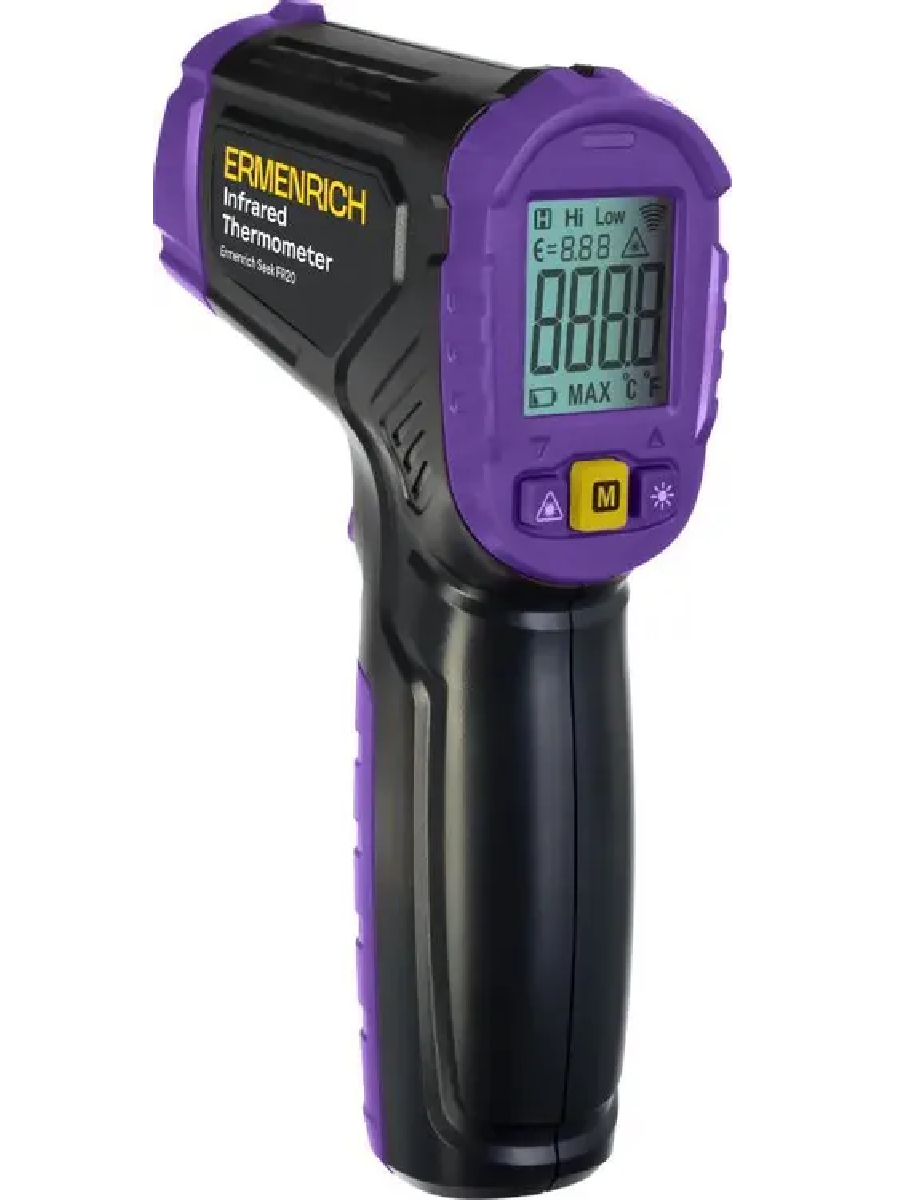 Термометр Ermenrich FR20, инфракрасный, фиолетовый, 12:1, до 600 °C