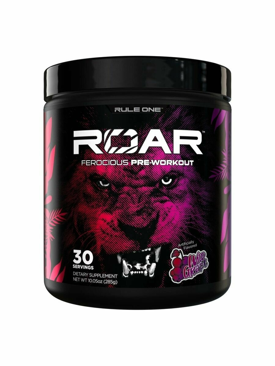 RULE ONE Roar Pre-Workout 315g, Предтрен, Предтренировочный комплекс, вкус Дикий Виноград