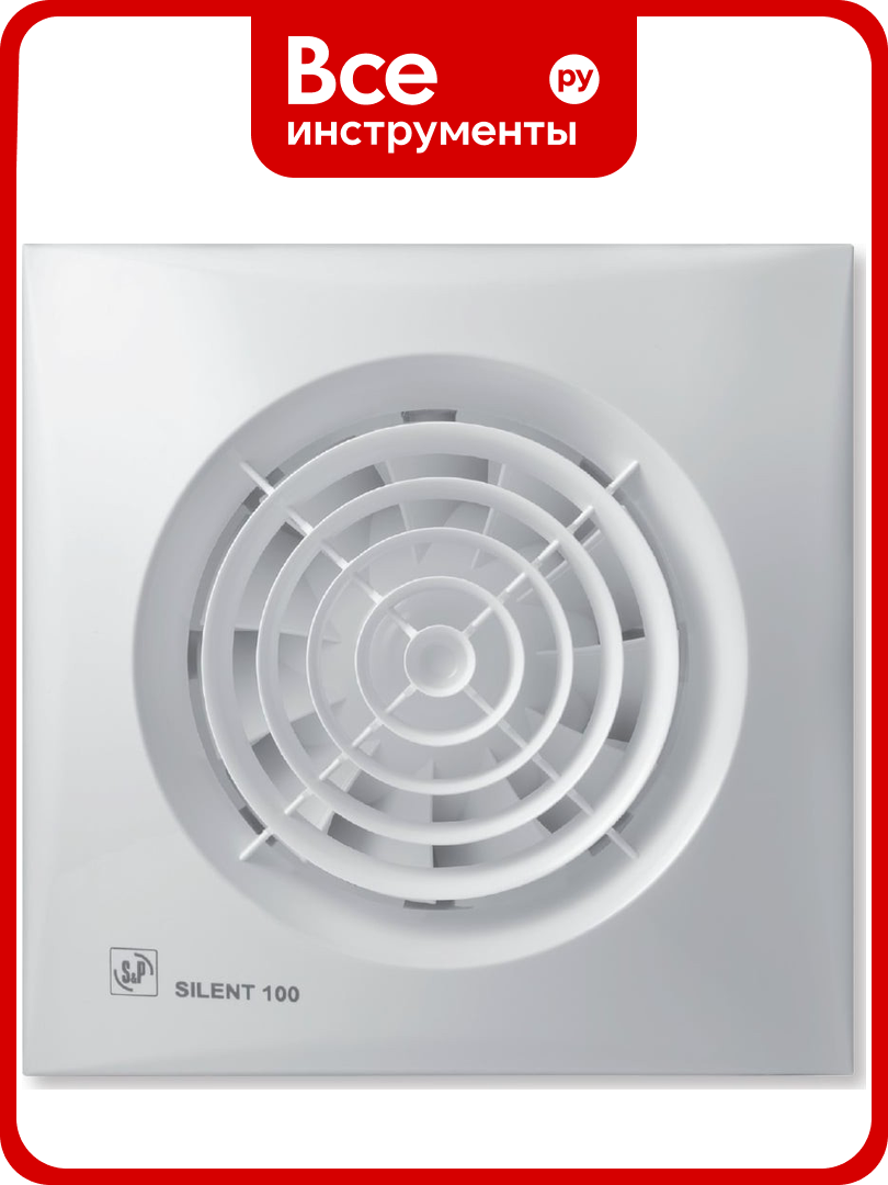 Вентилятор Soler&Palau SILENT-100 CZ RE 03-0103-106, пластик, для вентиляции ванных комнат