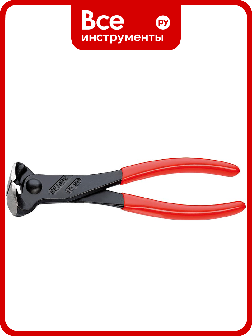 Торцевые кусачки KNIPEX KN-6801180 из спиральной проволоки, профессионального класса, с красными пластиковыми рукоятками