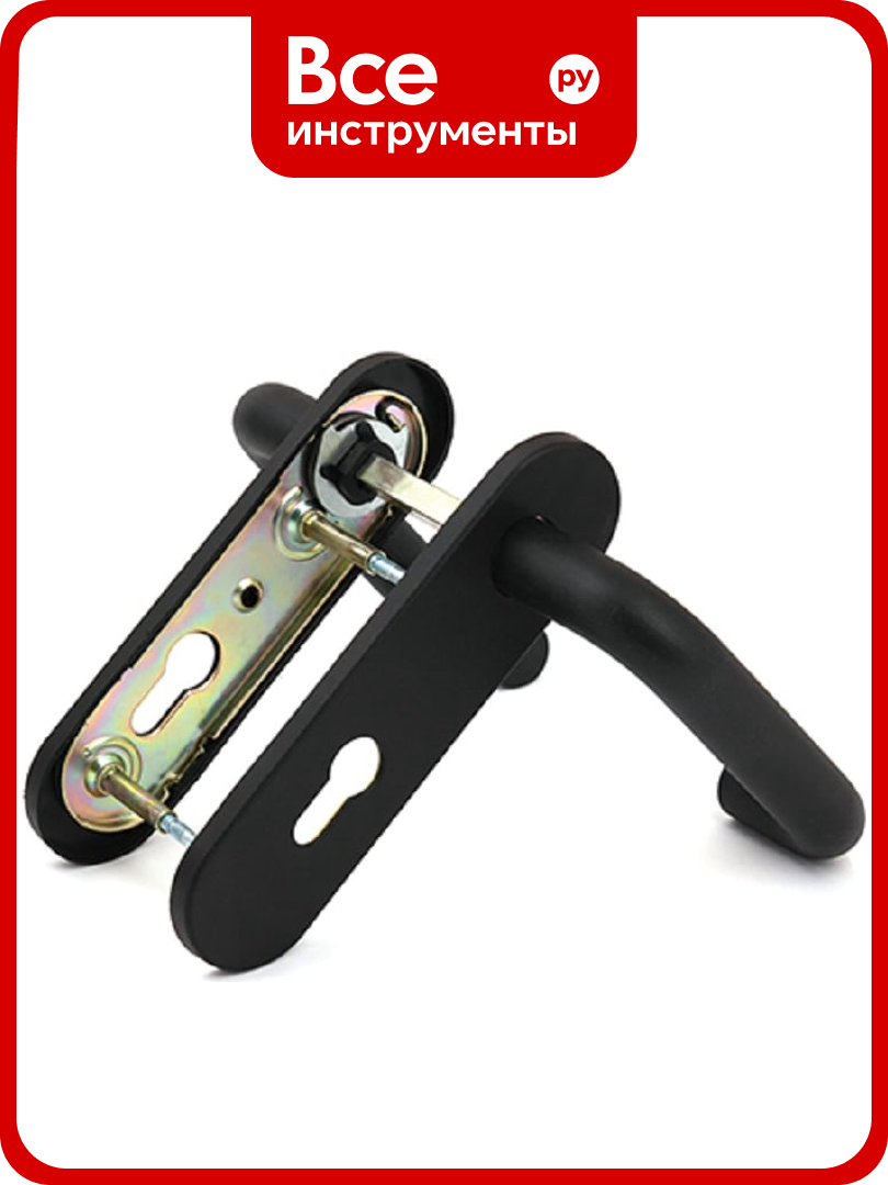 Ручки на планке AVERS HP-72.1303-BL (Spring) 22562, стальная ручка с черным матовым покрытием для входных дверей