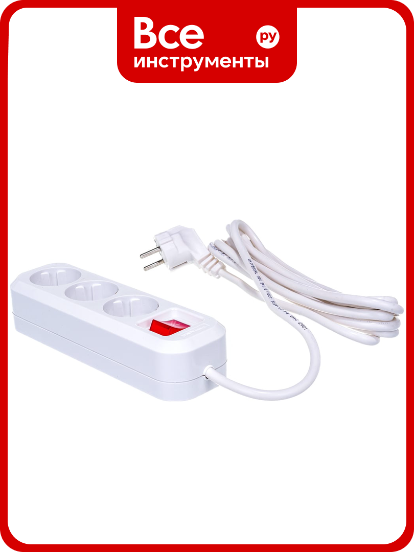 Удлинитель UNIVersal S-303 ПВС 3x1 3 гнезда 3м з/к 9631986