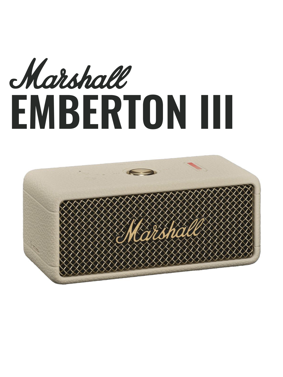 Колонка Marshall Emberton III, белый, влагозащищенный, с ремешком