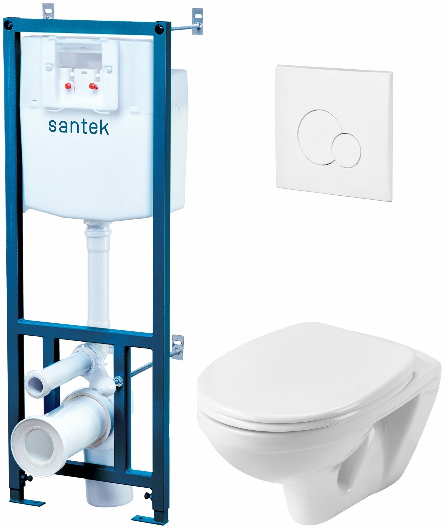 Комплект инсталляция и унитаз Santek ПЭК Бореаль 1. WH30.2.464 белый