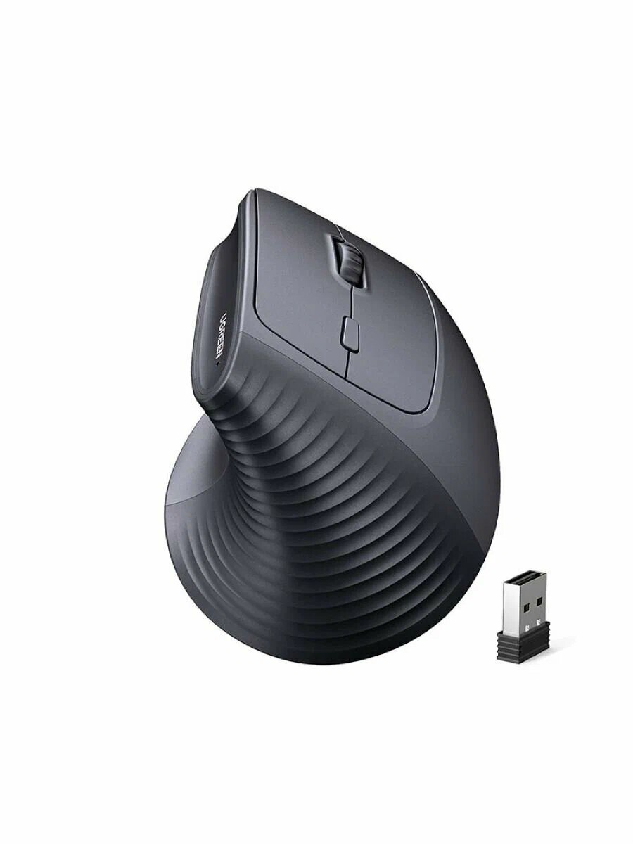 Мышь UGREEN Wireless Vertical Mouse M571 (55916) Black (полноразмерная, вертикальная)