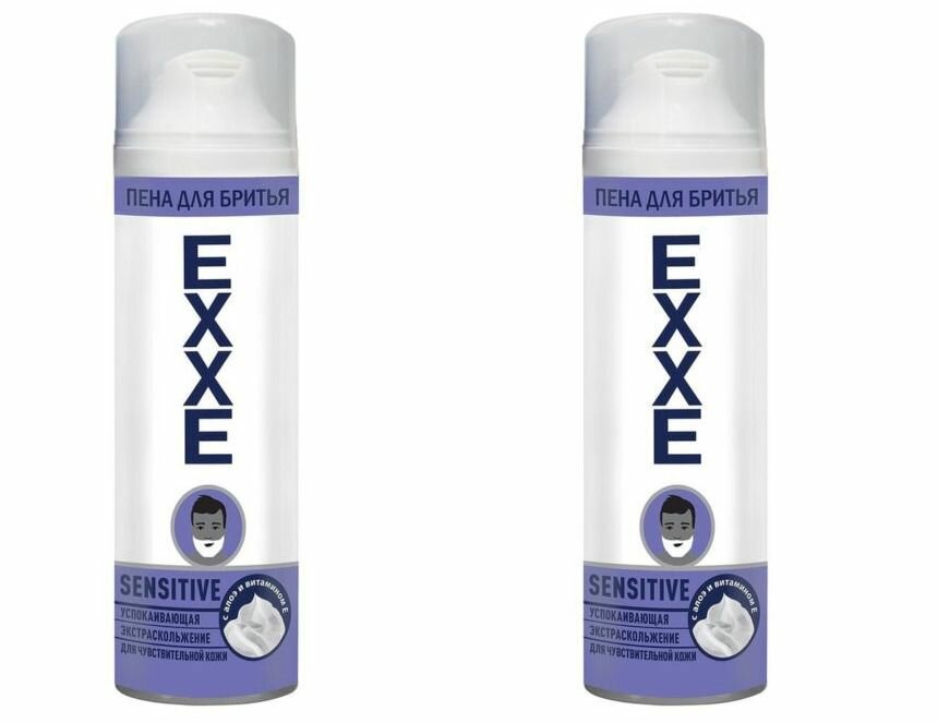 EXXE Пена для бритья мужская SENSITIVE, для чувствительной кожи, 200 мл, 2 шт