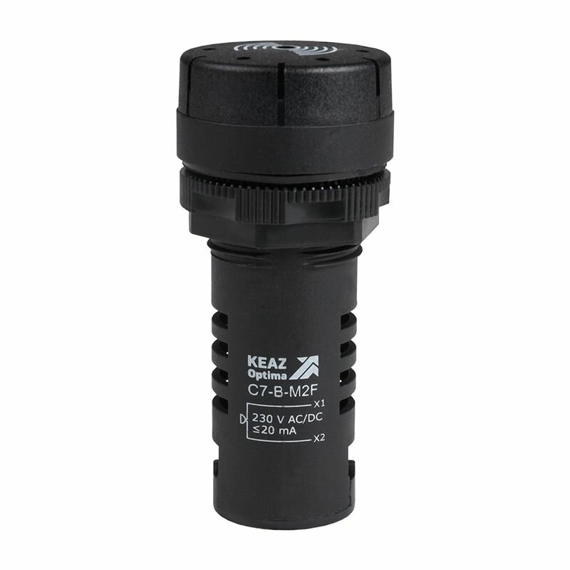 Зуммер с непрерывным сигналом OptiSignal Compact D22 С7-B-M2C черн. 230В AC/DC КЭАЗ 362182