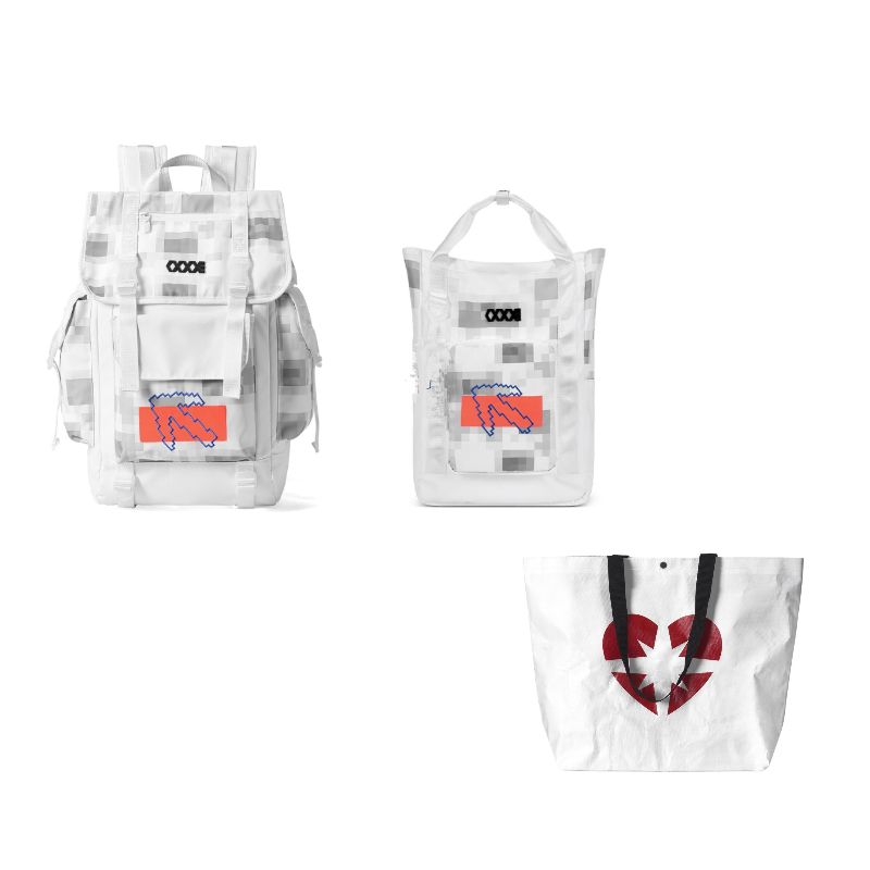 Рюкзак унисекс COEXISTENCE Mosaics Backpack Large белый, оранжевый